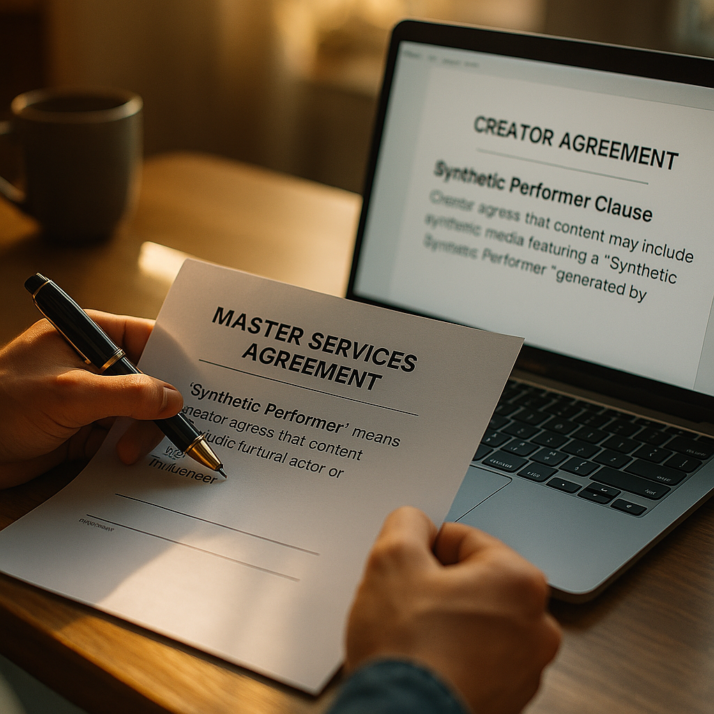Creator MSA Templates With AI & Synthetic Performer Clauses